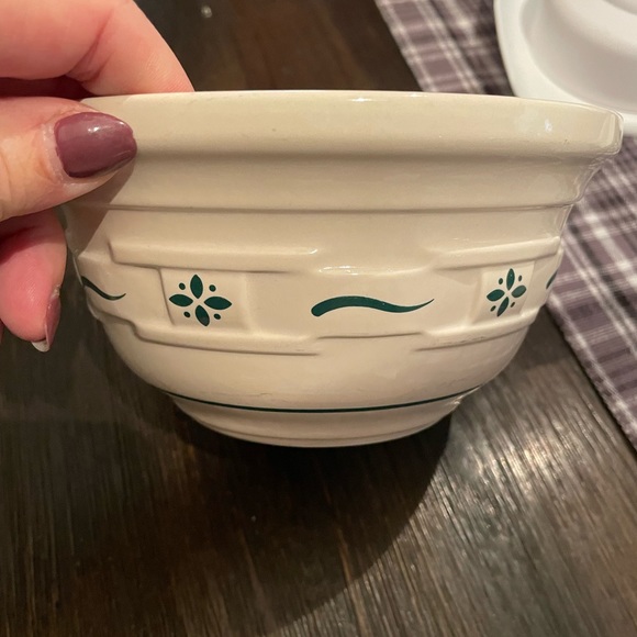 Longaberger | Kitchen | Longaberger Pottery Small Green Mixing Bowl ...